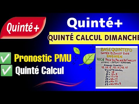 Pronostic Pmu Quinté De Dimanche 14 Juillet 2024 Youtube