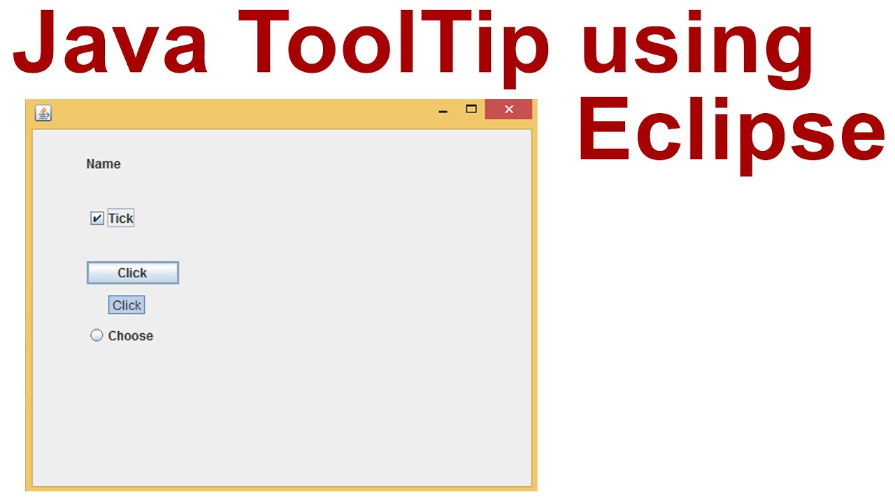 Tooltip Using Java Youtube