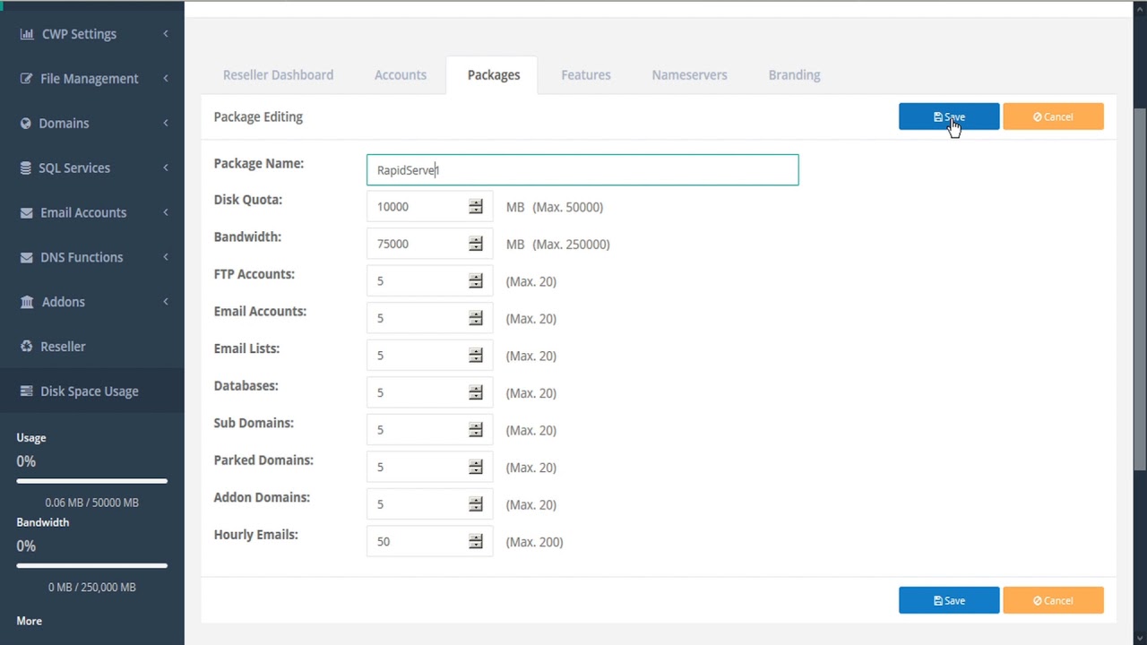 Cwp User Panel Reseller Manager Tutorial Youtube