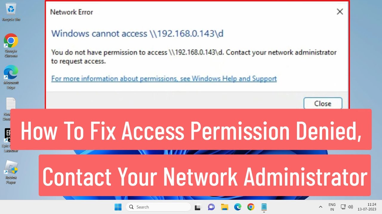 How To Fix Access Permission Denied Contact Your Network Administrator