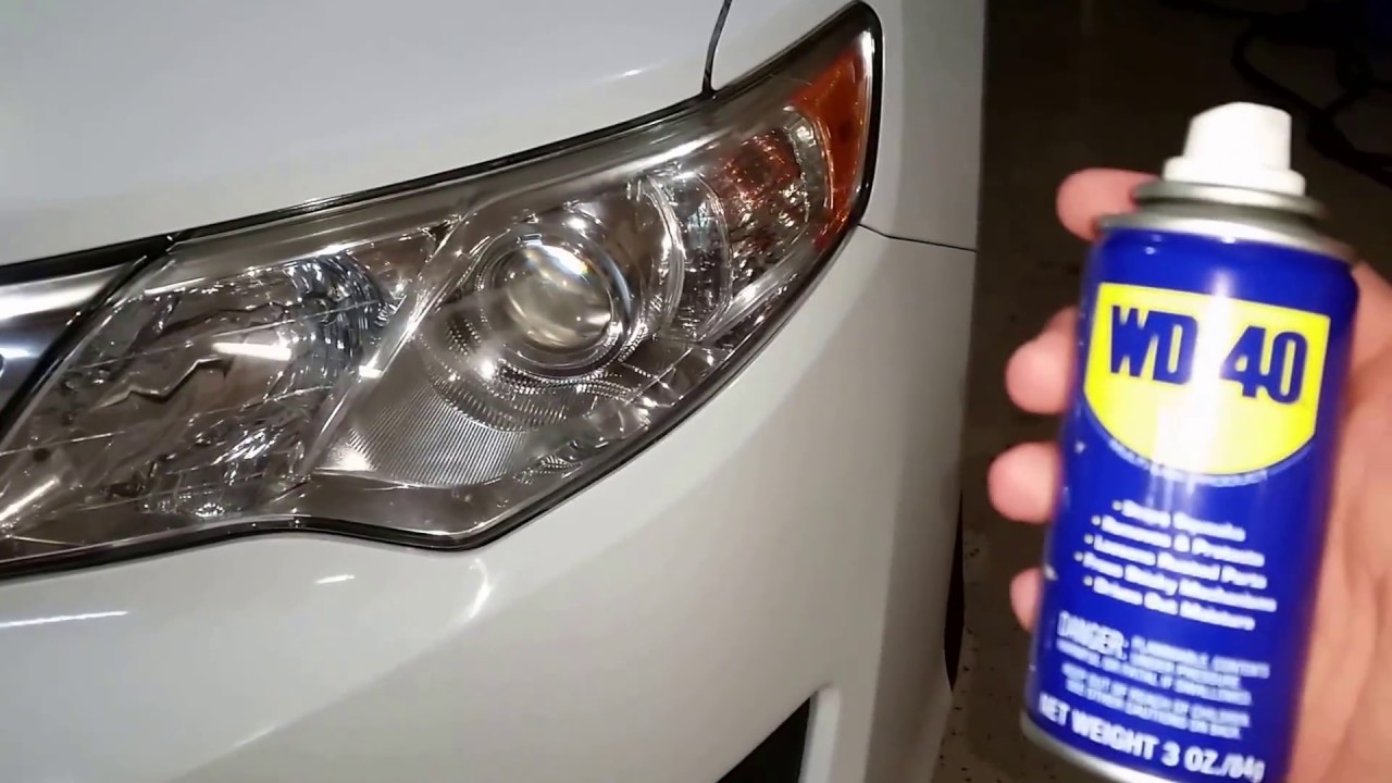Headlight Restoration Using Wd 40 Youtube