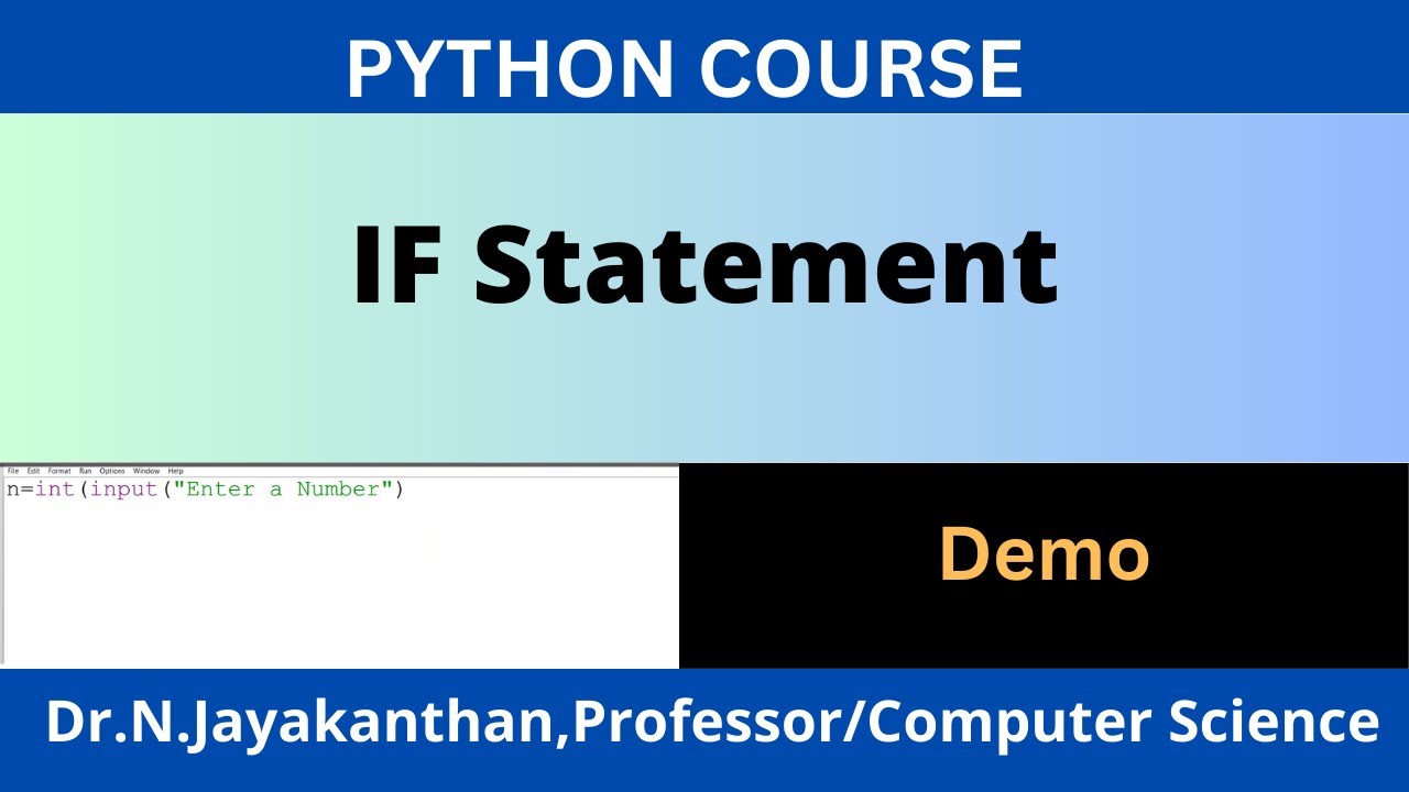 If Statements In Python With An Example Youtube