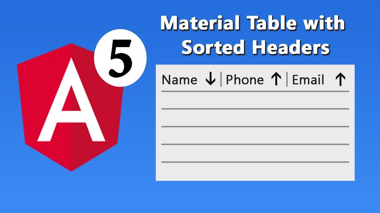 Angular 5 Material Table With Sortable Headers Youtube