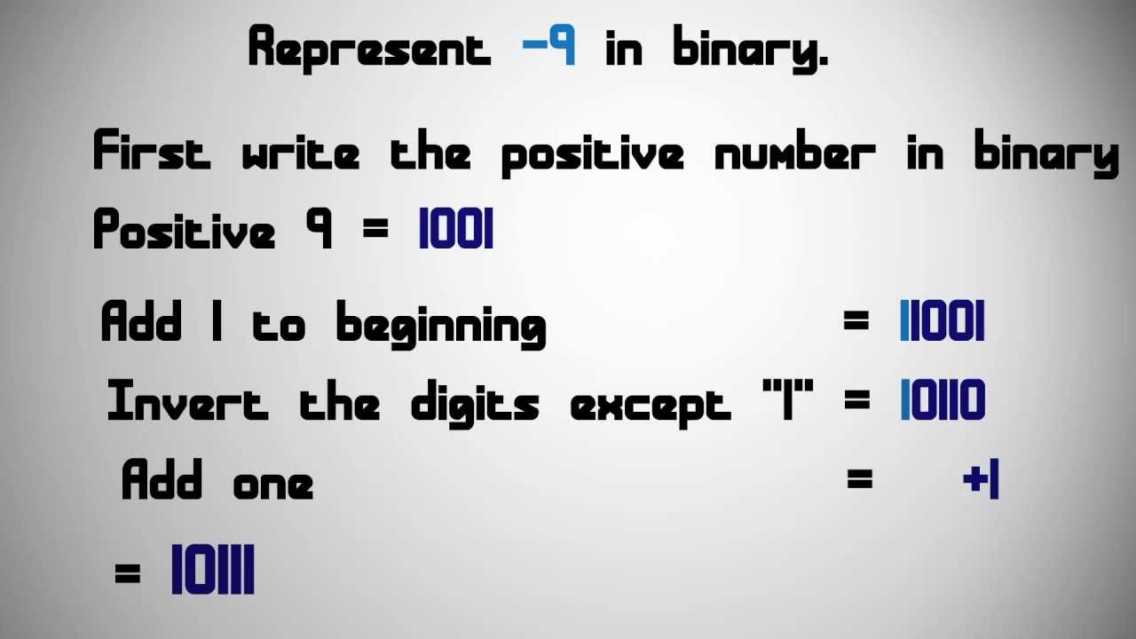 Representing Negative Binary Numbers Youtube