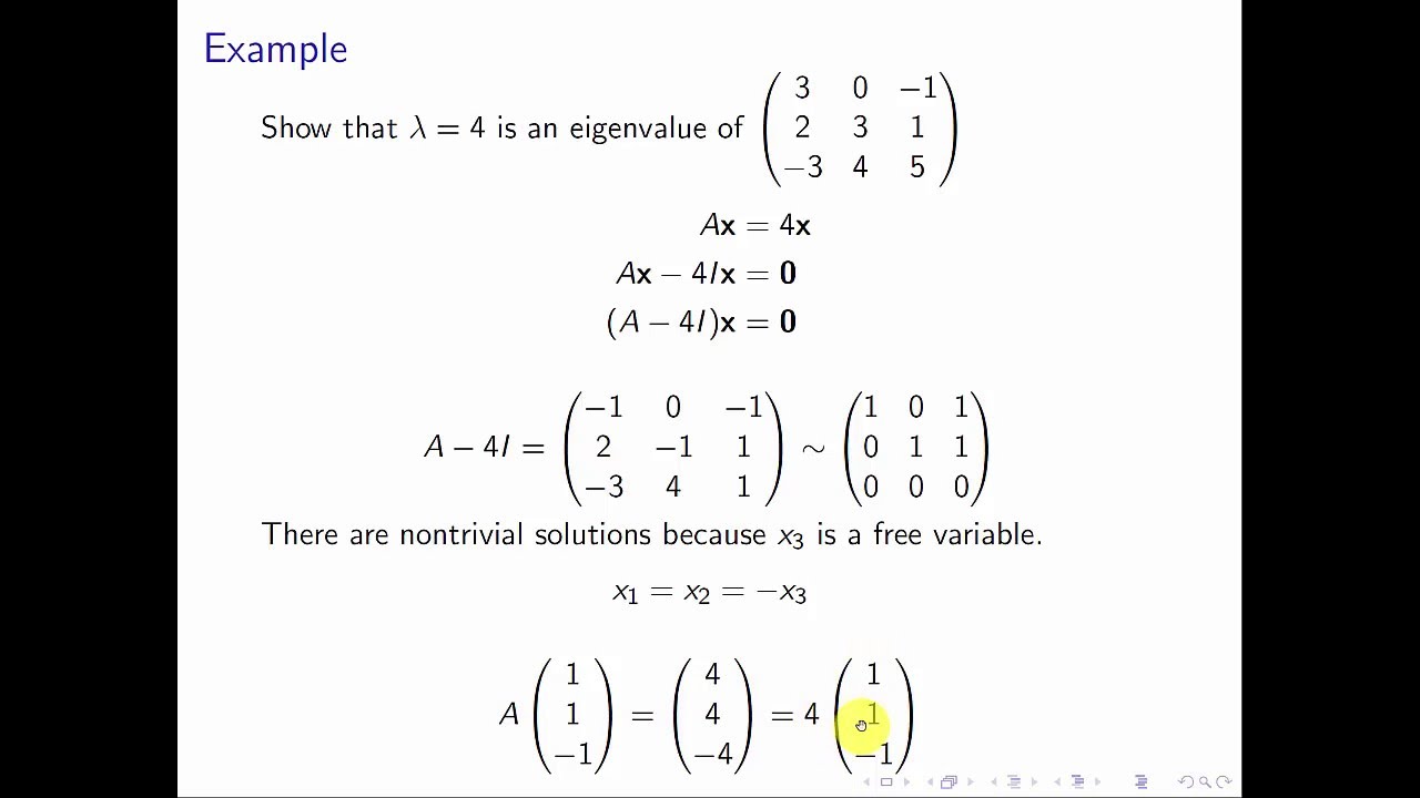 Linear Algebra Eigenvalues Determinant And Trace Pdzp