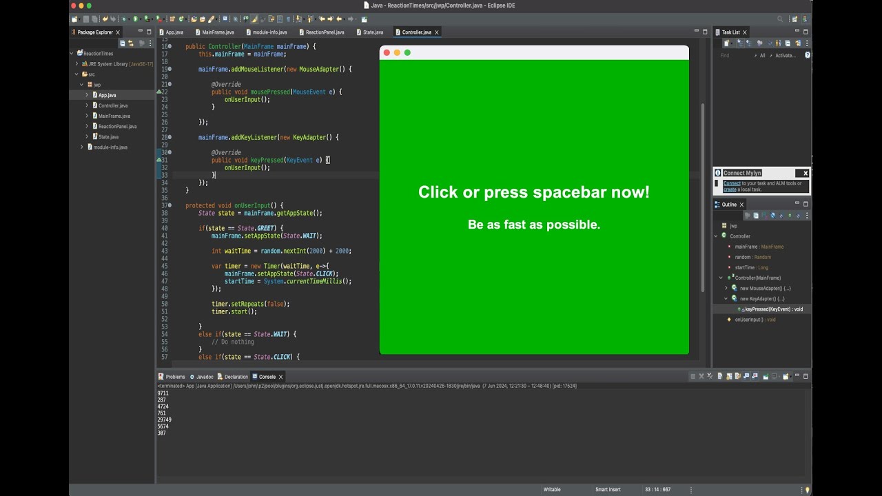 Creating A Reaction Time App In Java Swing Part 5 Swing Timers Youtube