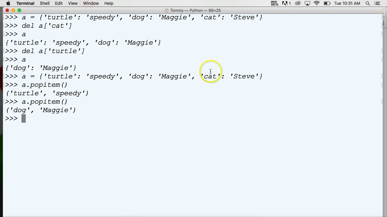 102 How To Remove Items From A Python Dictionary Youtube Youtube