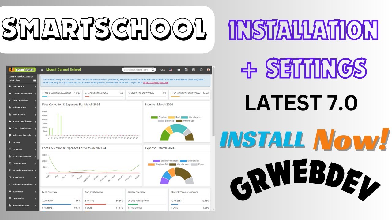 Best School Management Software Smartschool Php Script Latest 7 0