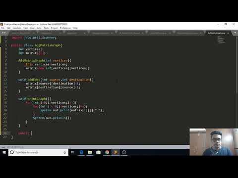 Graph Implementation In Java Using Adjacency Matrix Representation