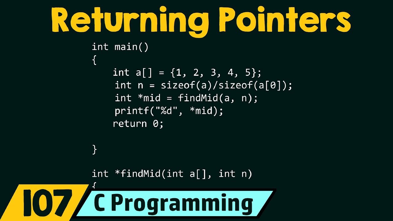 Returning Pointers Youtube