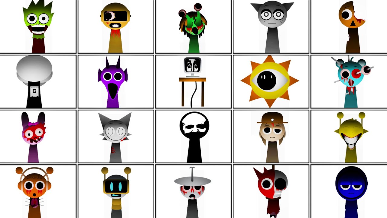 Incredibox Sprunki All Black Characters Comparison Normal Vs Horror ...