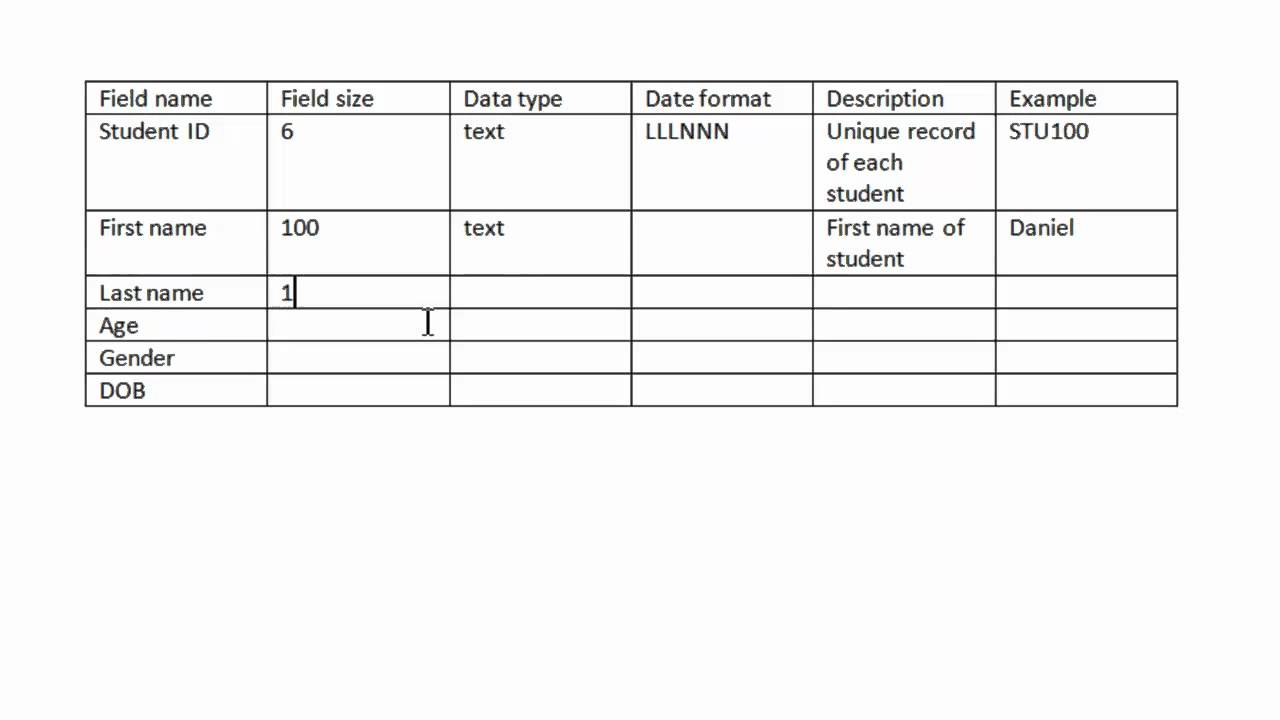 Data Dictionary Youtube