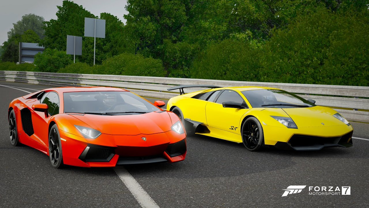 Forza 7 Drag Race Lamborghini Aventador Vs Lamborghini Murcielago