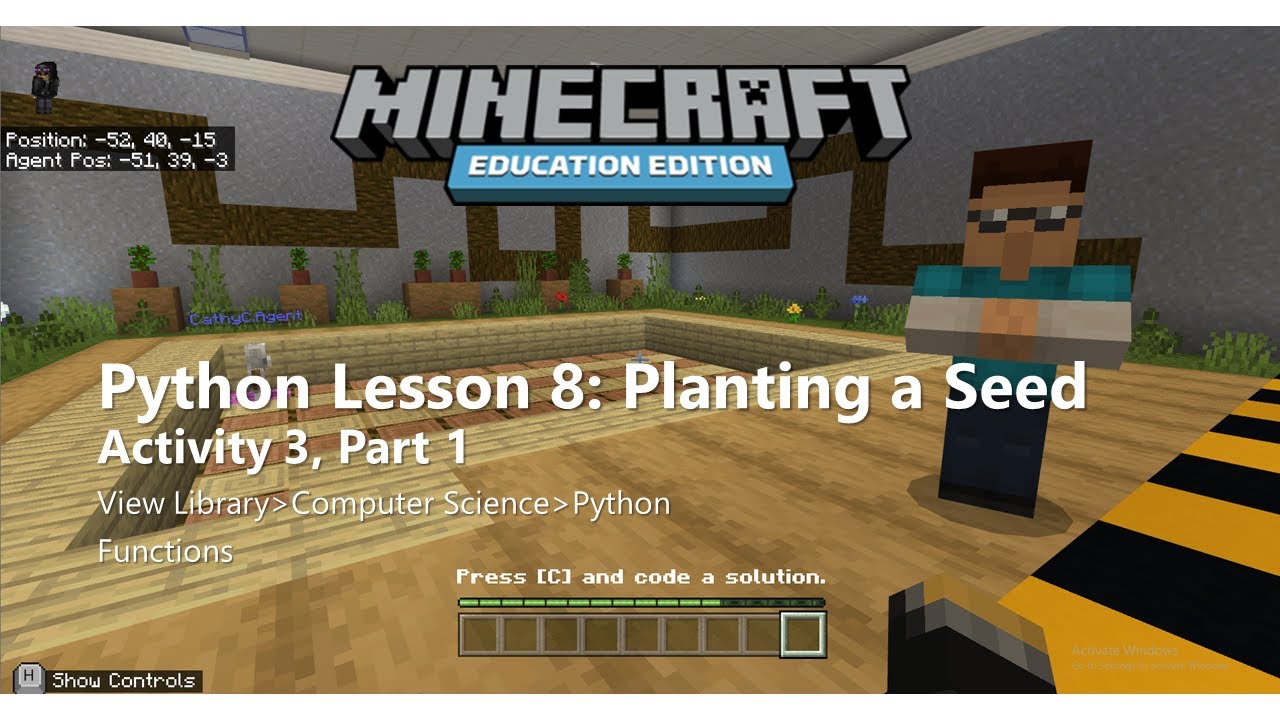 Minecraft Ee Python Walkthrough Lesson 8 Functions Activity 3 Part