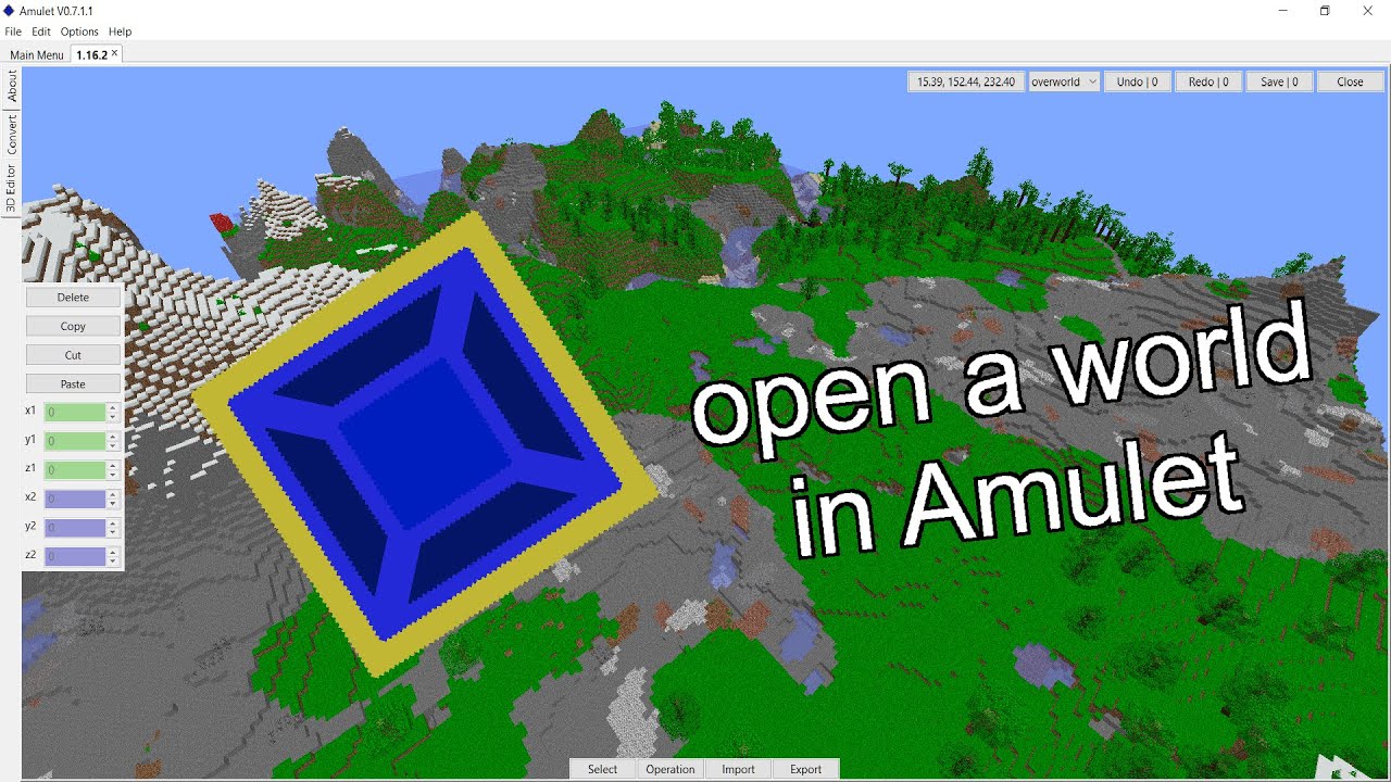 How To Open A World In Amulet Editor Youtube