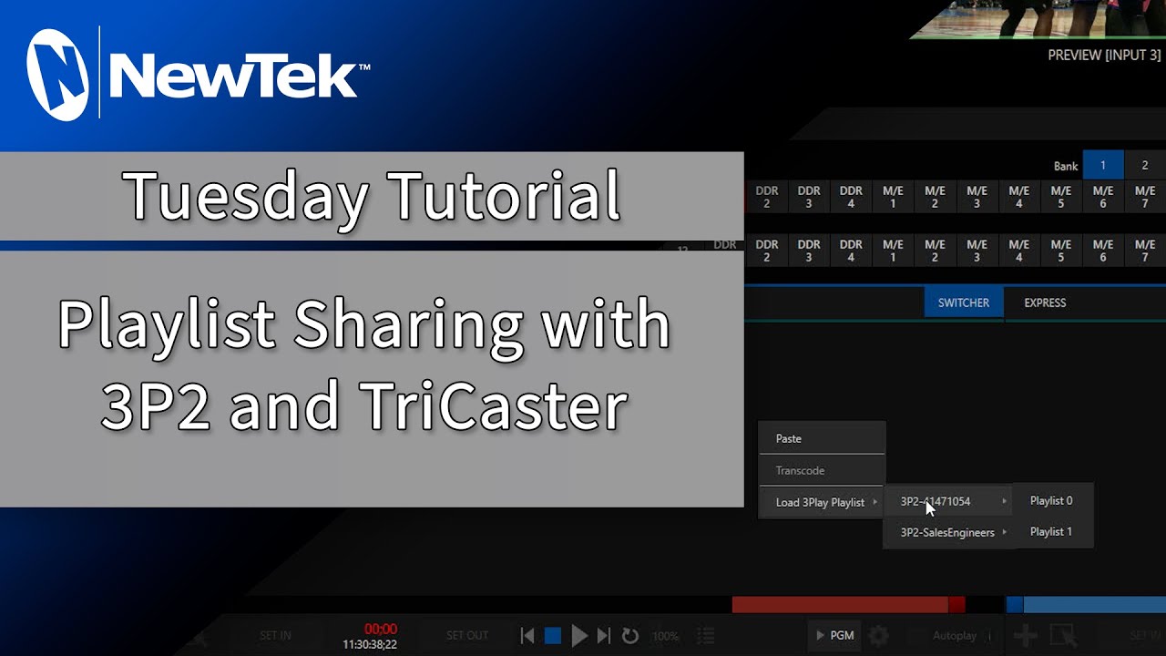 Tuesday Tutorials Playlist Sharing With 3p2 And Tricaster Youtube