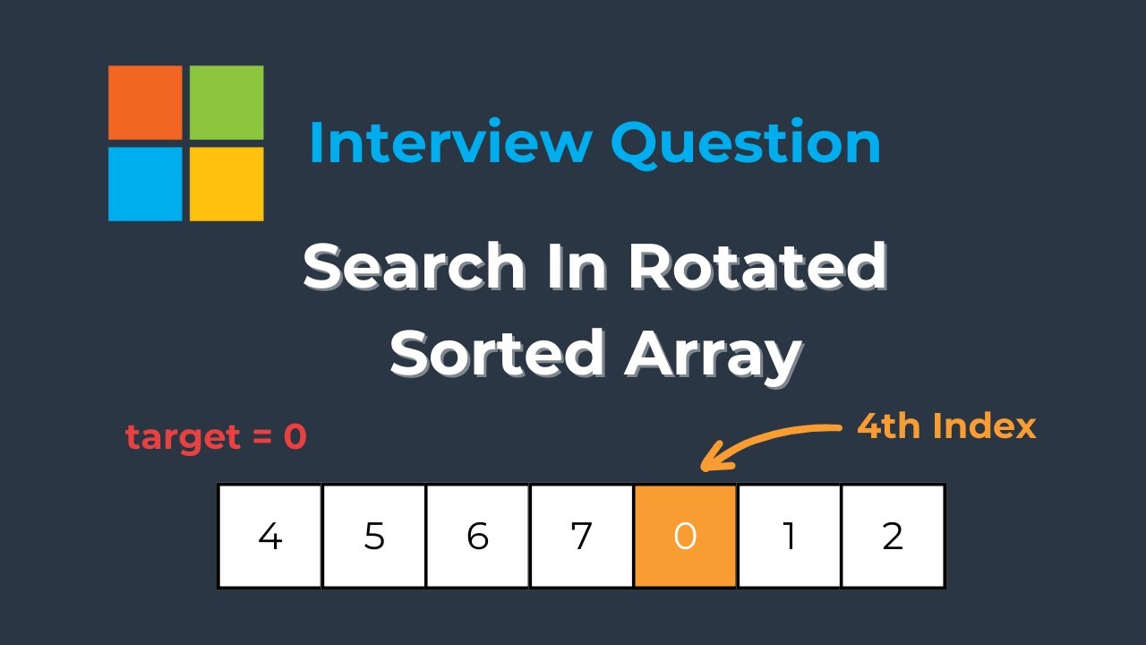 Search In Rotated Sorted Array Binary Search Leetcode 33 Python