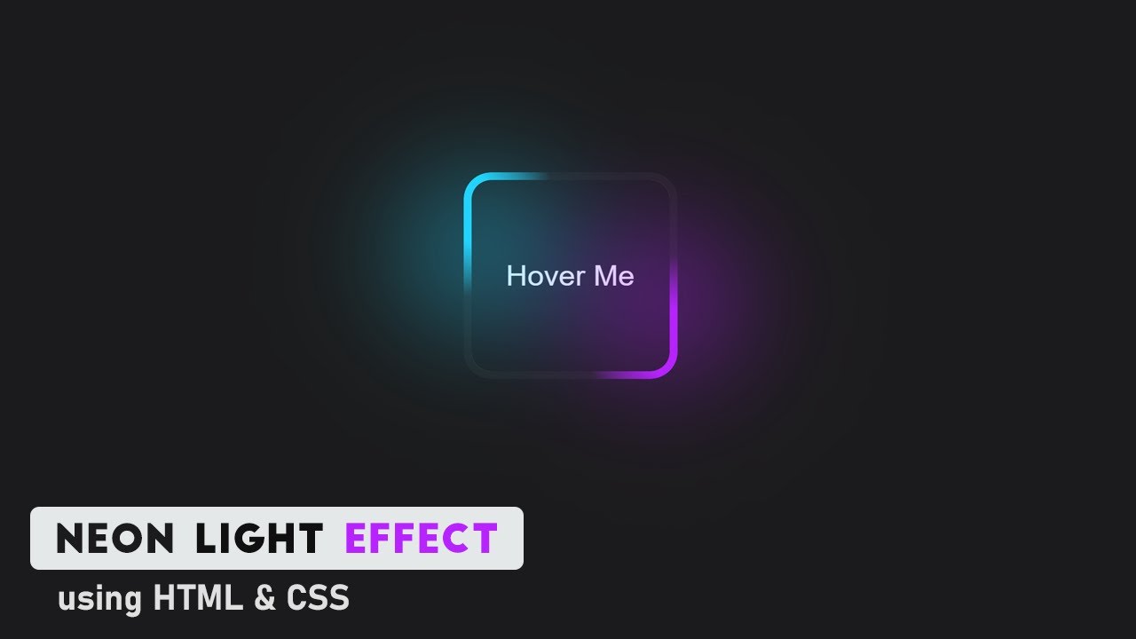 Neon Light Button Animation Effect On Hover Using Html Css Youtube