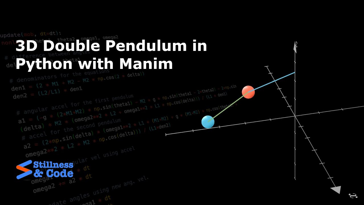 3d Double Pendulum In Python With Manim Youtube