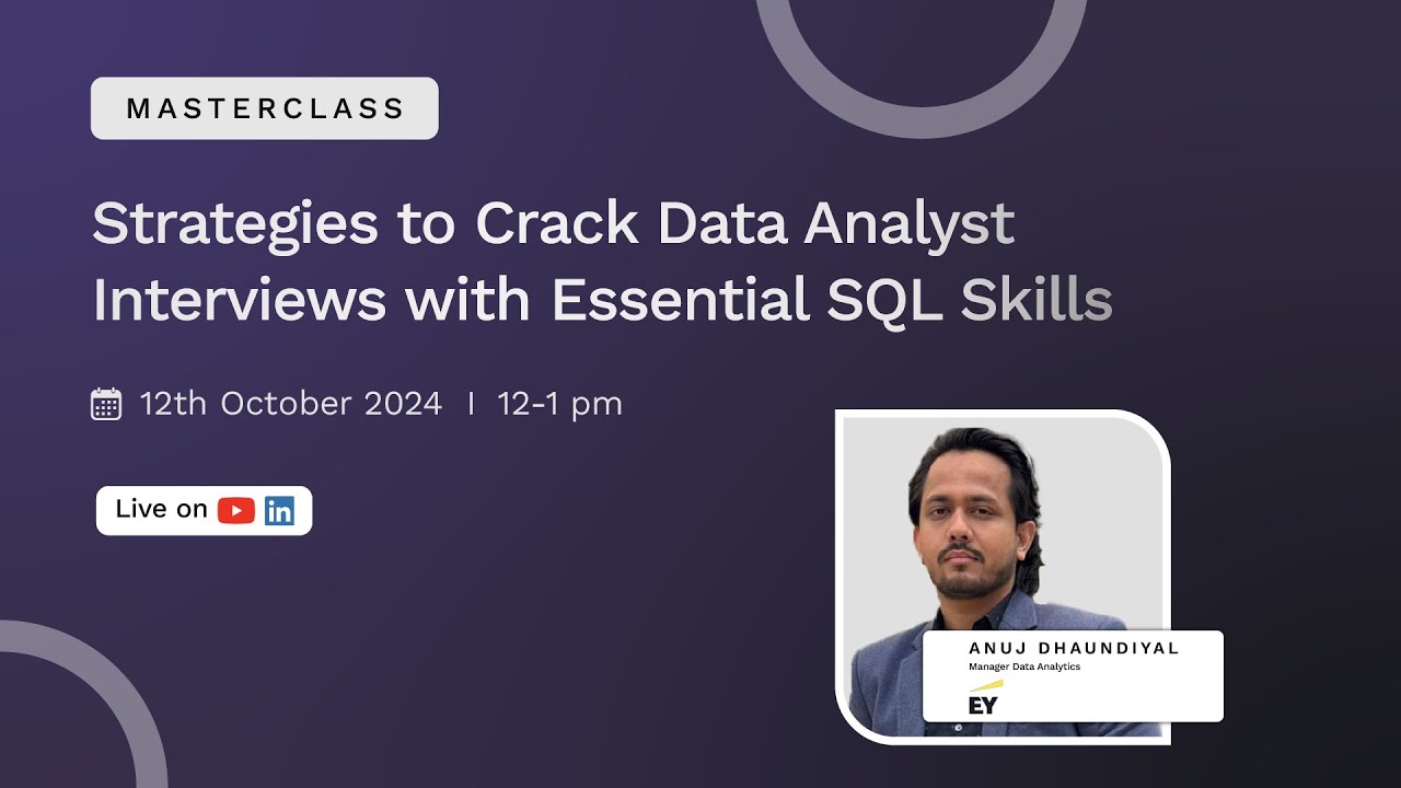 Master Sql For Data Analyst Interviews Free Live Masterclass Youtube