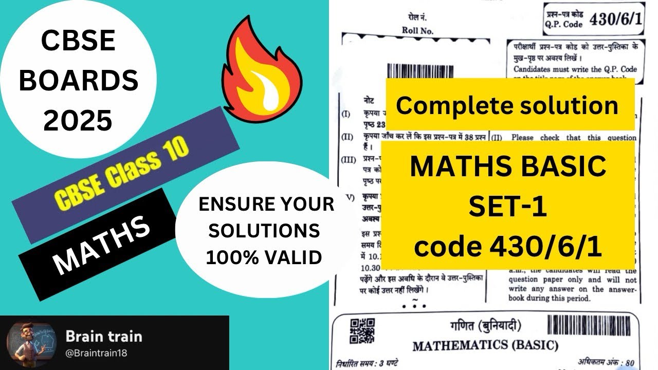 Maths Basic Paper Set 1 Code 430 6 1 Complete Solution Cbse Board 2024
