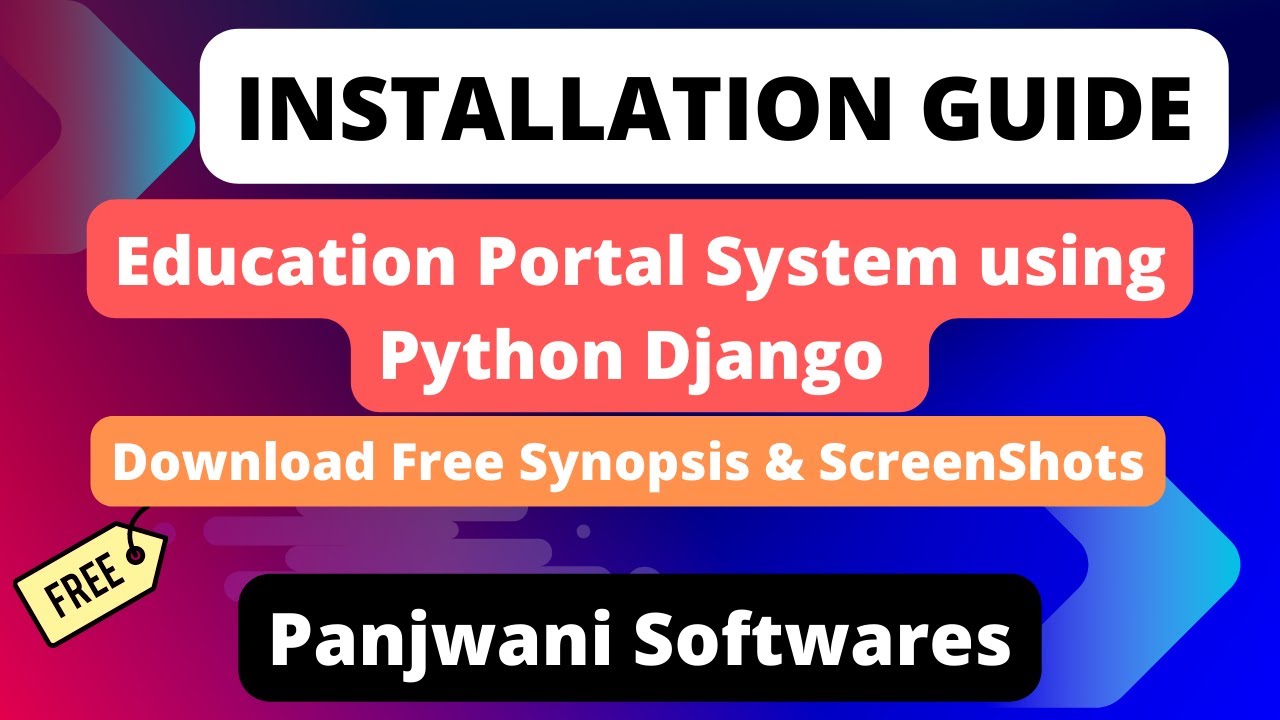 Installation Guide Education Portal Project Using Python Django Youtube
