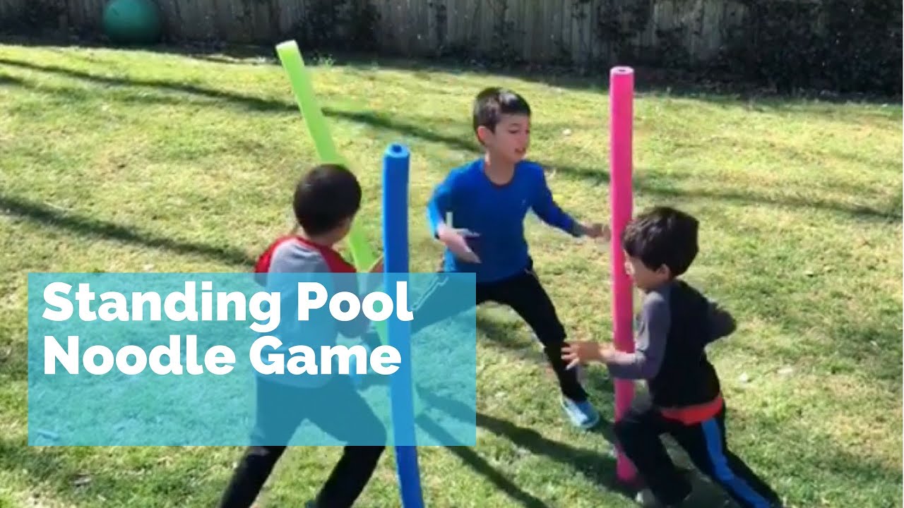 Standing Pool Noodle Game Fun Kids Outdoor Activity Team Building