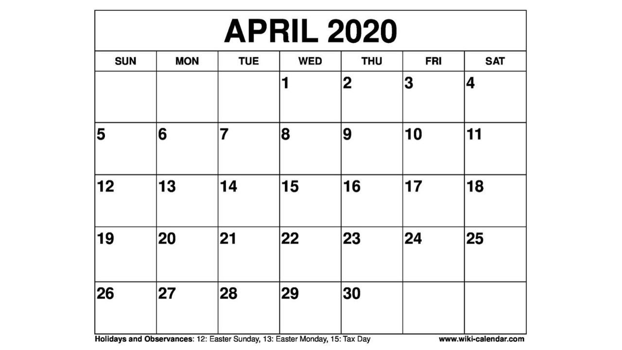 Printable April 2021 Calendar Wiki Free To Download And Print