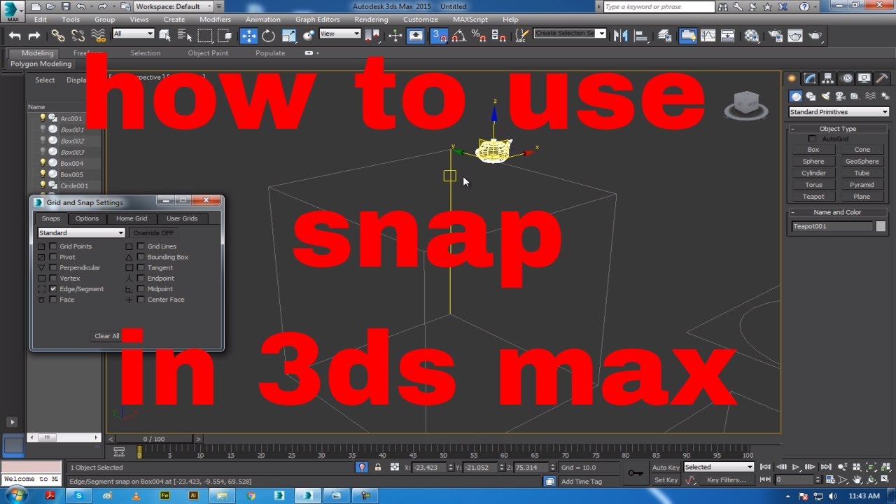How To Use Snap In 3ds Max Using Snap Tools 3d Studio Max How To