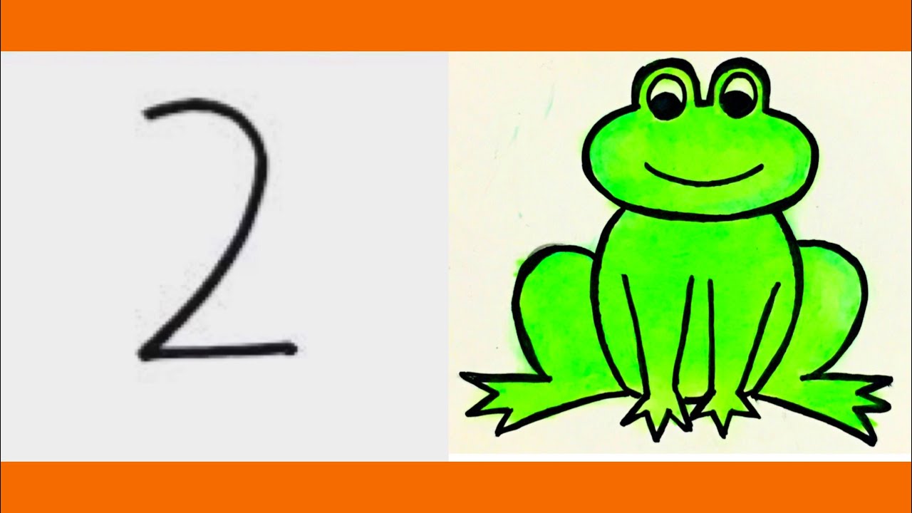 How To Draw A Frog Step By Step Frog Drawing From Number 2 Easy Frog