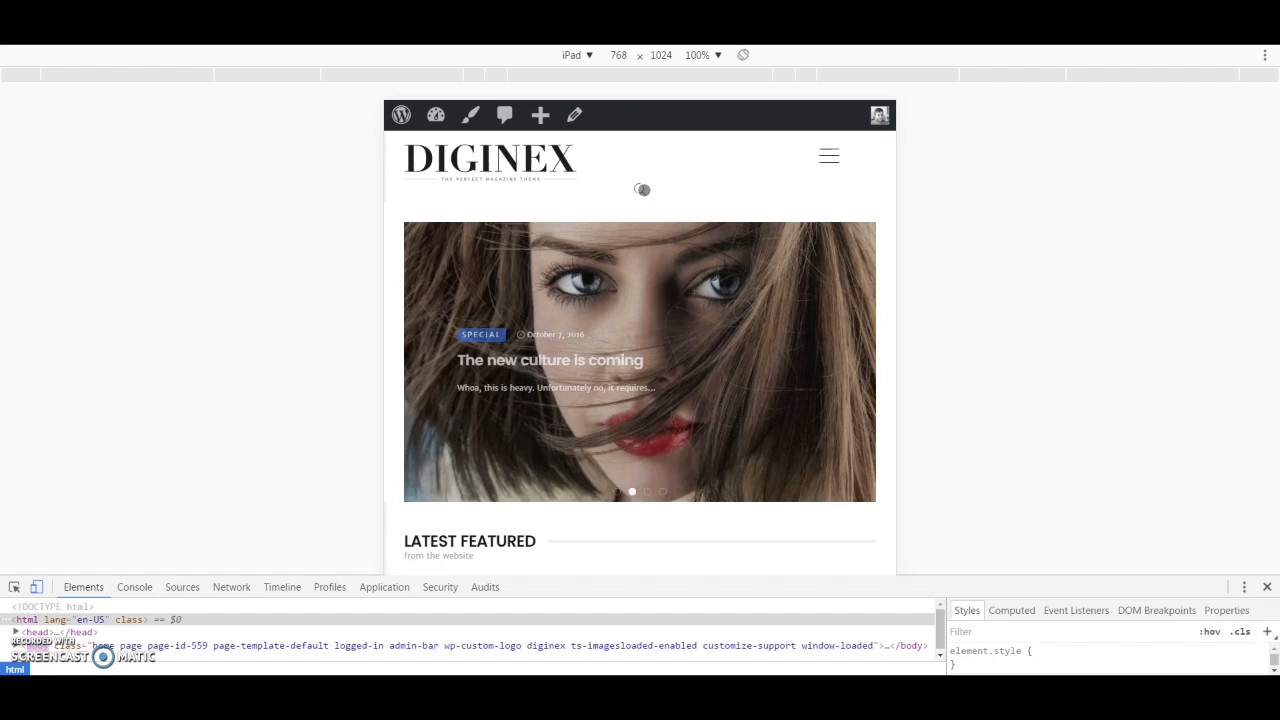 Responsive Header Youtube