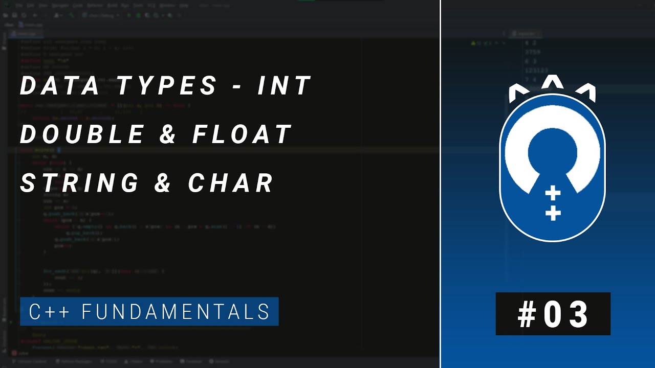 C Fundamentals 03 Data Types Int Double Float String Char