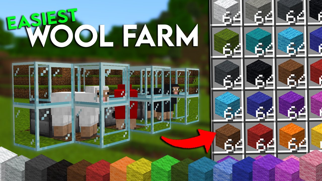 Easiest Automatic Wool Farm Minecraft 1 19 Java Bedrock Youtube