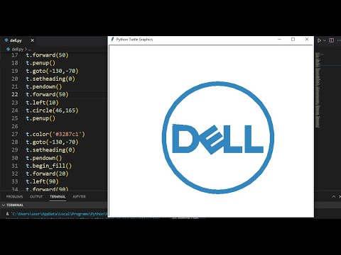 Draw Dell Logo Full Python Code Python Turtle Youtube
