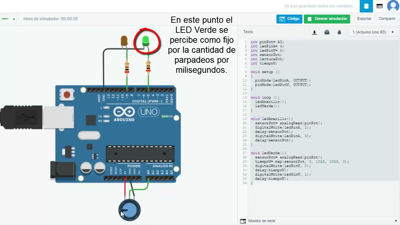 Arduino Parpadeo De Dos Led Con Potenciómetro Youtube