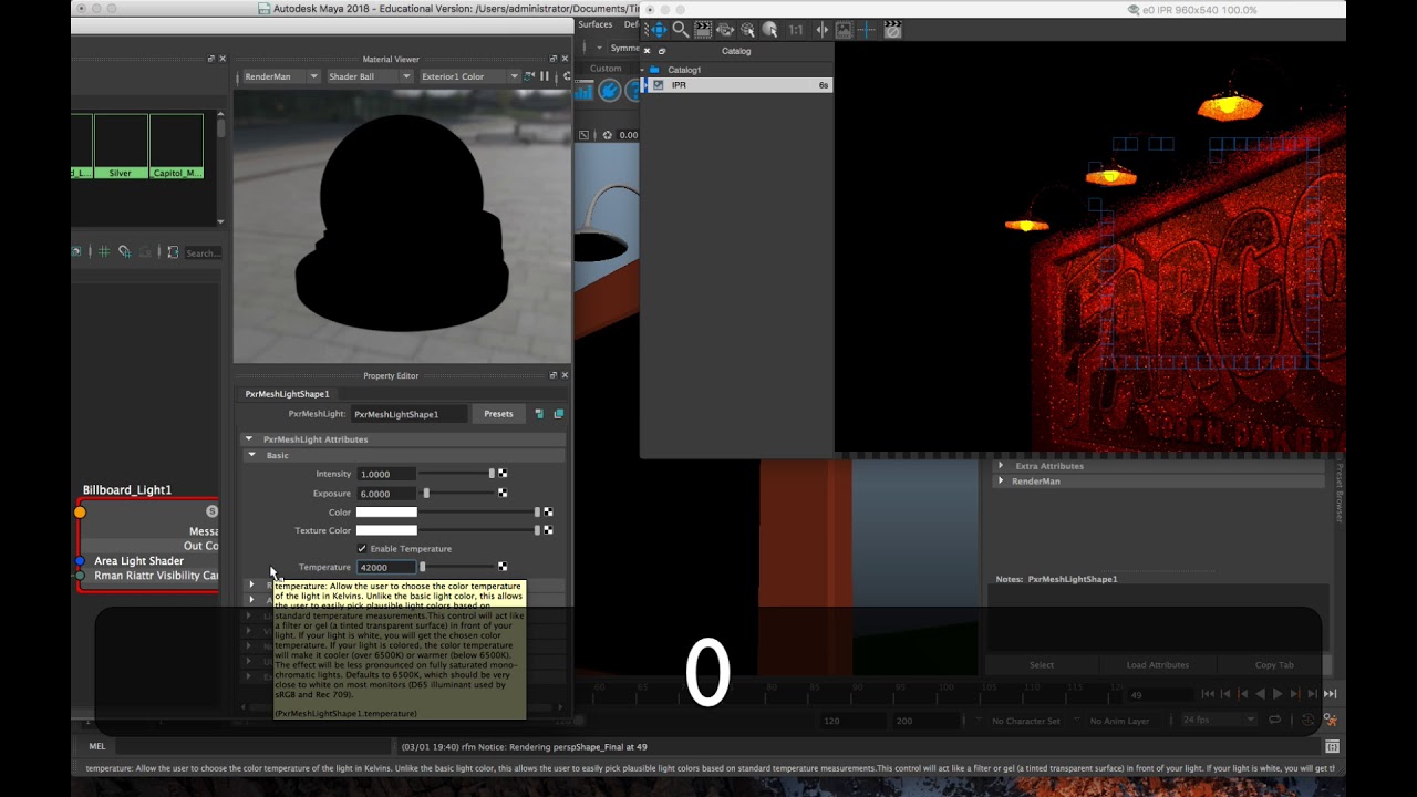 3d Basics In Maya Mesh Lights With Renderman Youtube