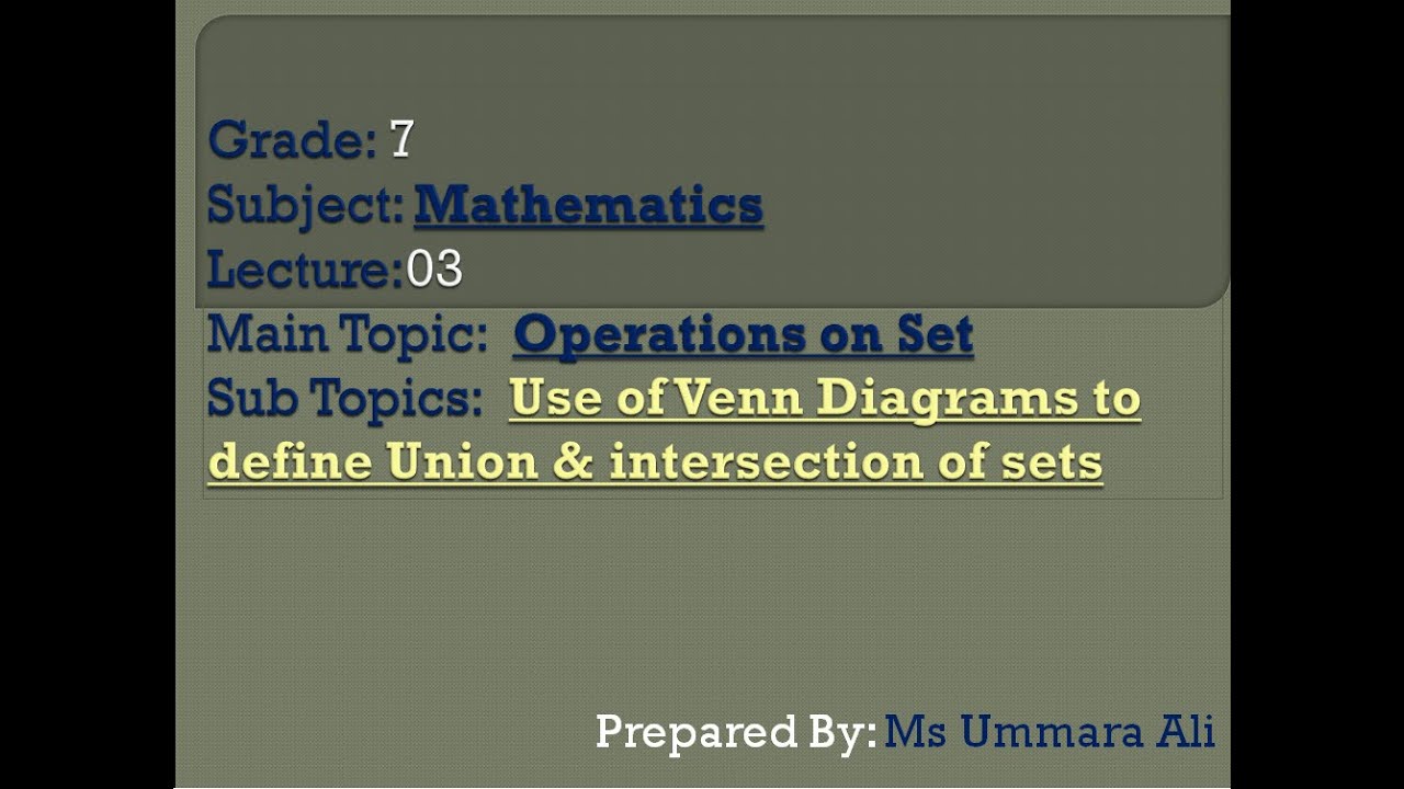 G7 Maths Lecture 03 Youtube
