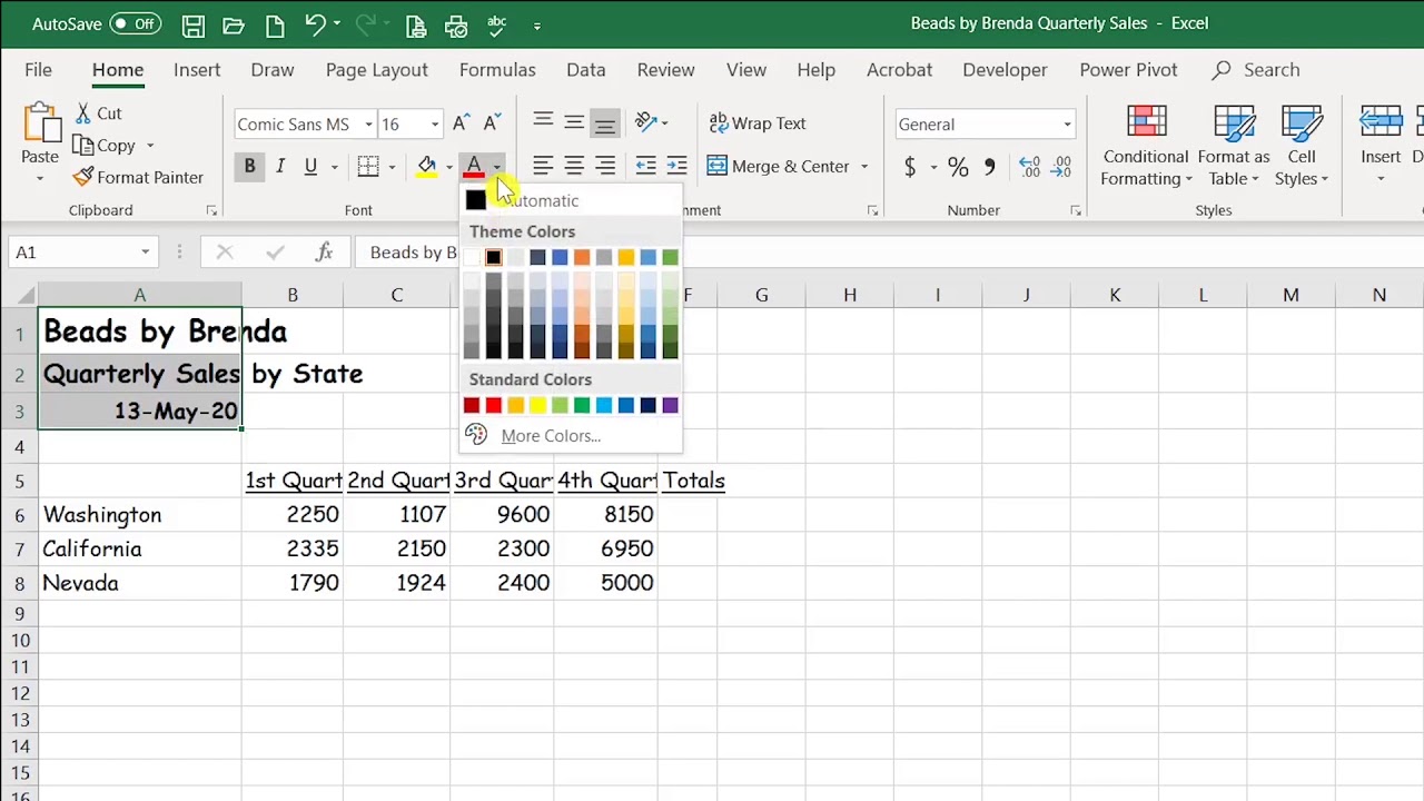 Basic Formatting In Excel Youtube