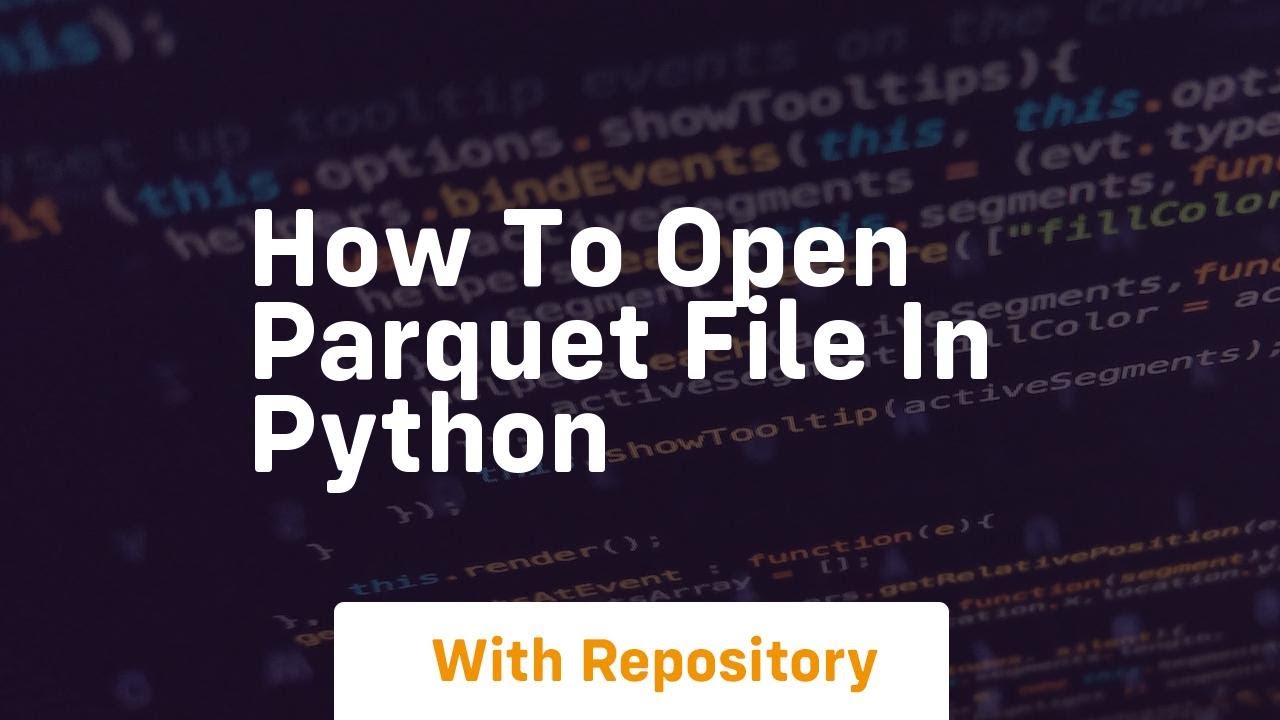 How To Open Parquet File In Python Youtube