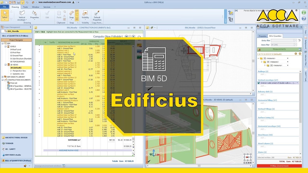 5d Bim Software Edificius Acca Software Youtube