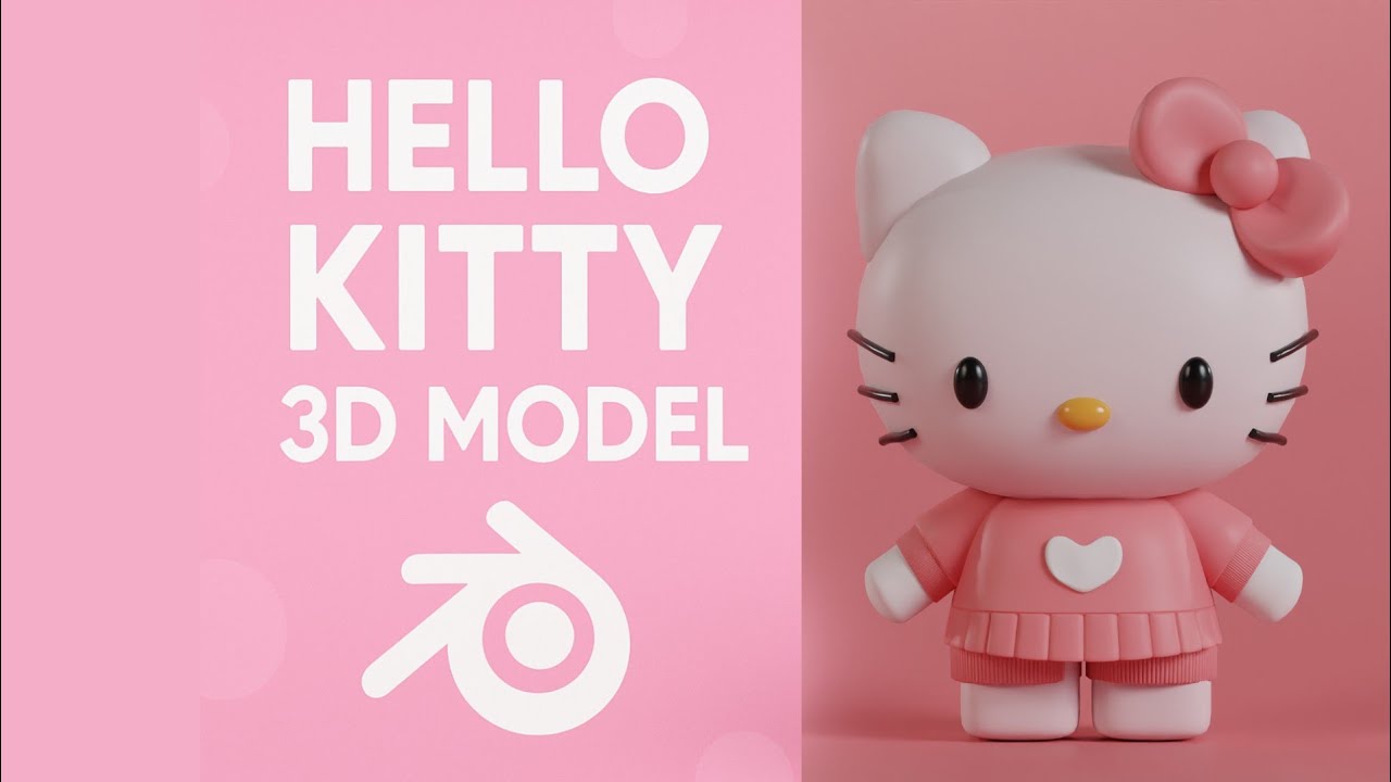 Hello Kitty 3d Model In Blender Character Illustration Youtube