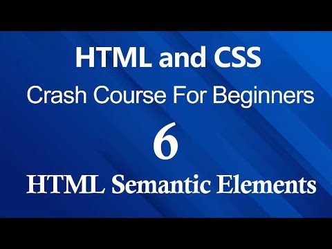 Html And Css Semantic Elements Youtube