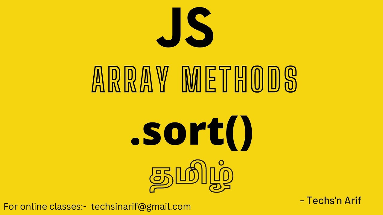Javascript Tutorial Array Sort Tamil Youtube