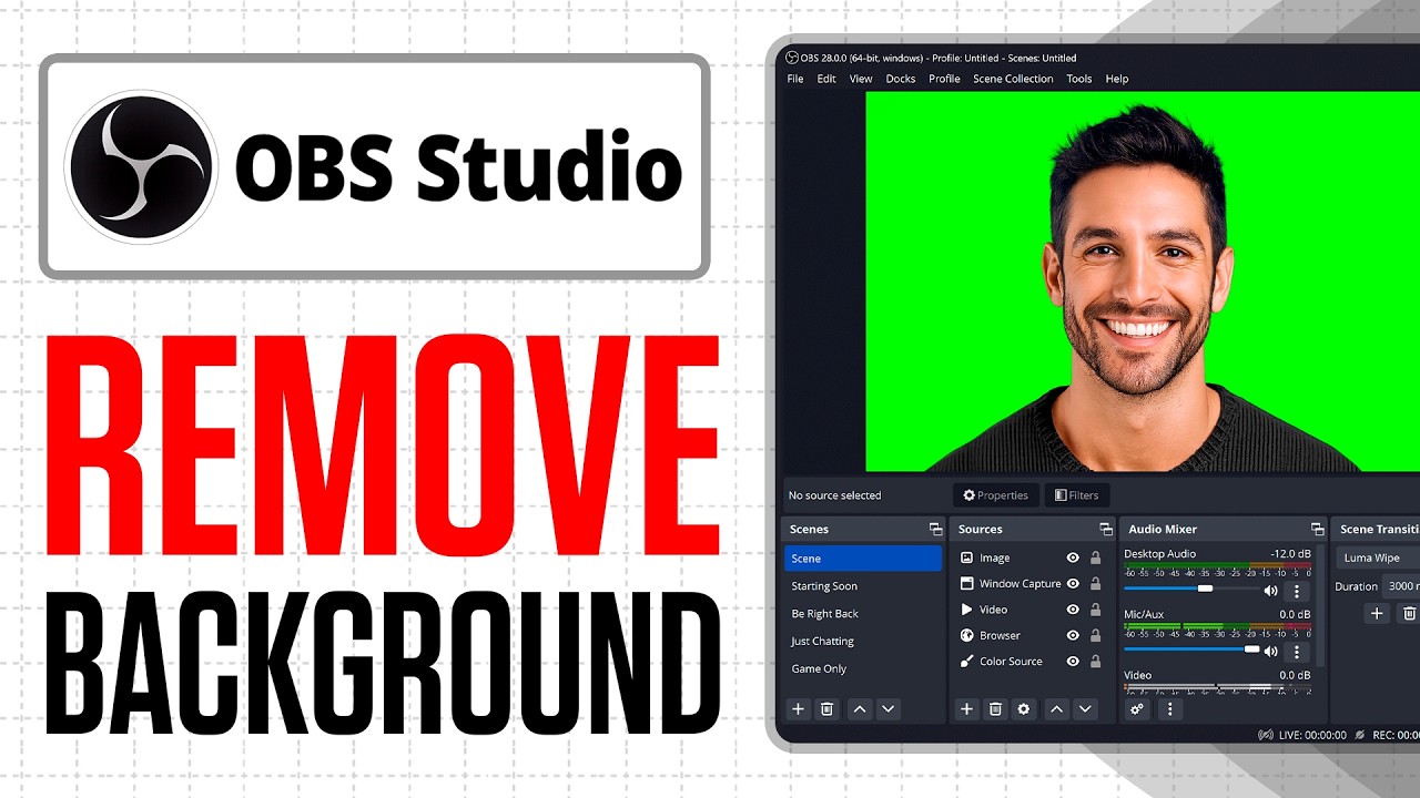 Remove Obs Webcam Background Without Green Screen Obs Studio Tutorial