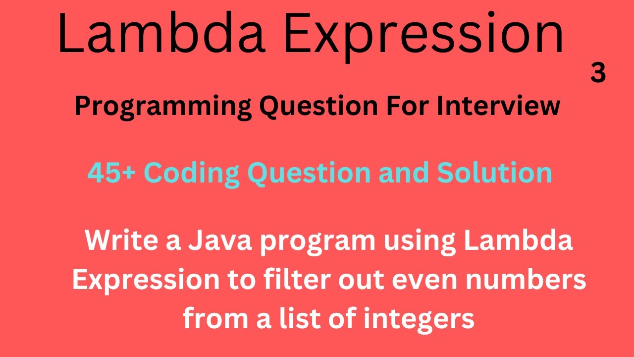 Lambda Expression Programming Youtube