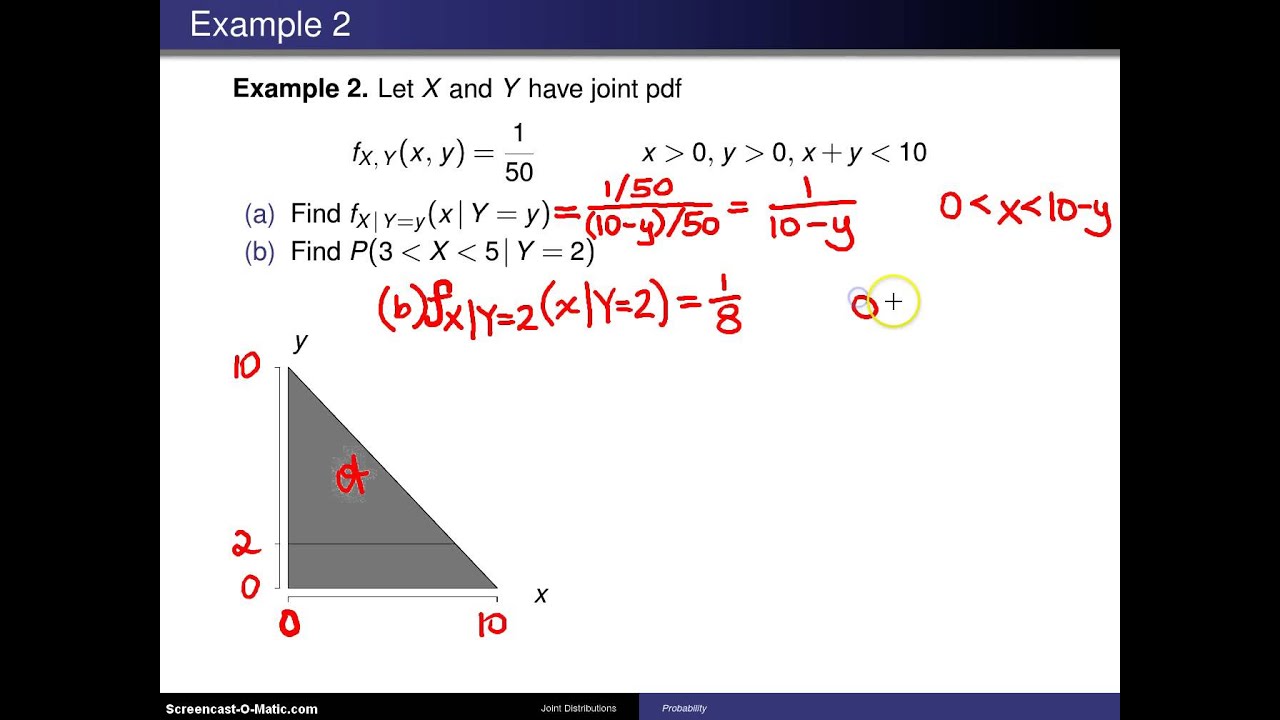 Bivariate Distributions Conditional Distributions Example 2 Youtube
