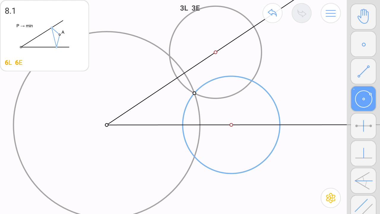 Euclidea 8 1 Theta 1 Solution Walkthrough Youtube