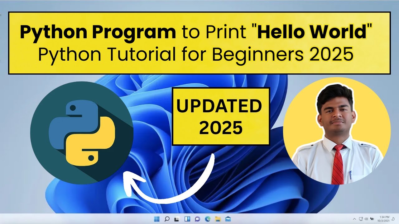 Program To Print Hello World In Python Youtube