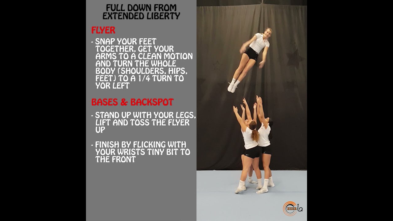 Full Down From Extended Liberty Instructional Video Cheerleading