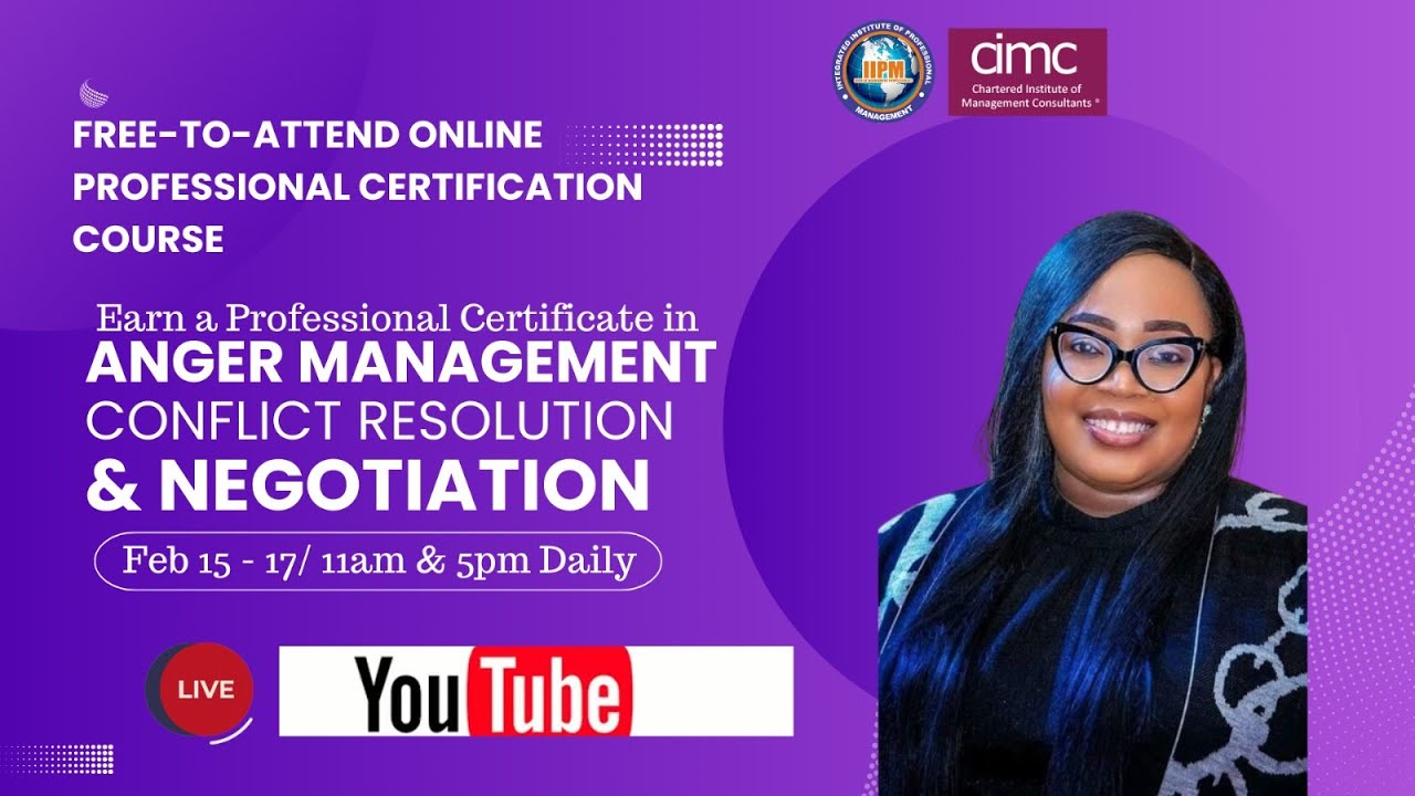 Professional Certificate Course In Anger Management Youtube